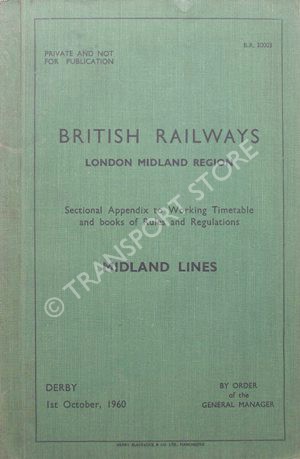 British Railways London Midland Region - Sectional Appendix to Working ...