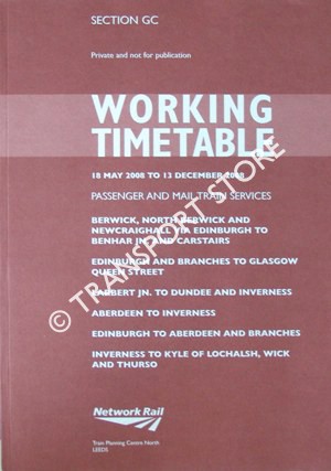 Network Rail - Working Timetable of Passenger and Mail Train Services ...